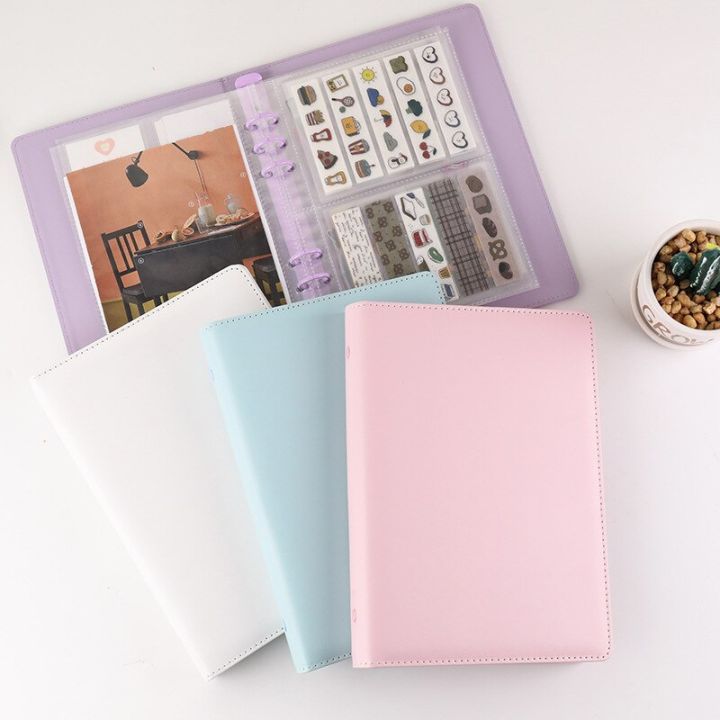 A5 Macaron Binder Photo Card Collection Book Postcard Organizer Diary ...