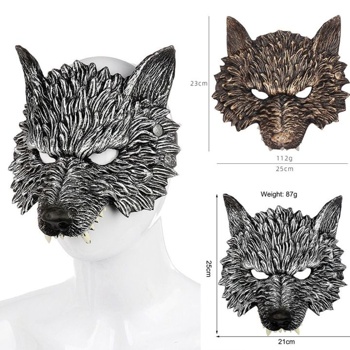 New Mysterious Werewolf Mask 3D Realistic Costume Prop Wolf Head Mask ...