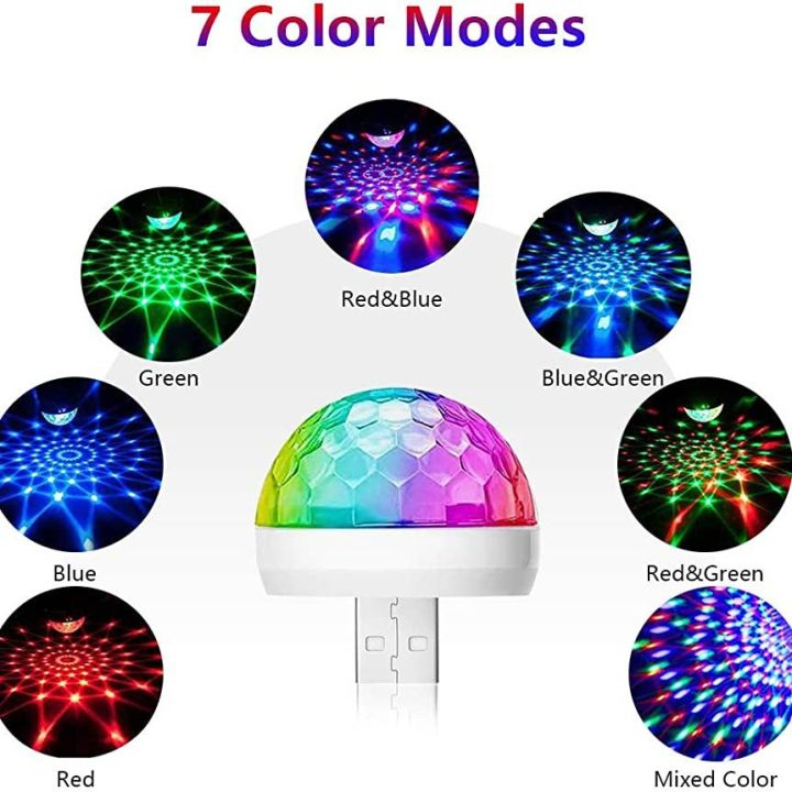 Stage DJ RGB Strobe Magic Ball Mini Disco Light usb car atmosphere lamp ...