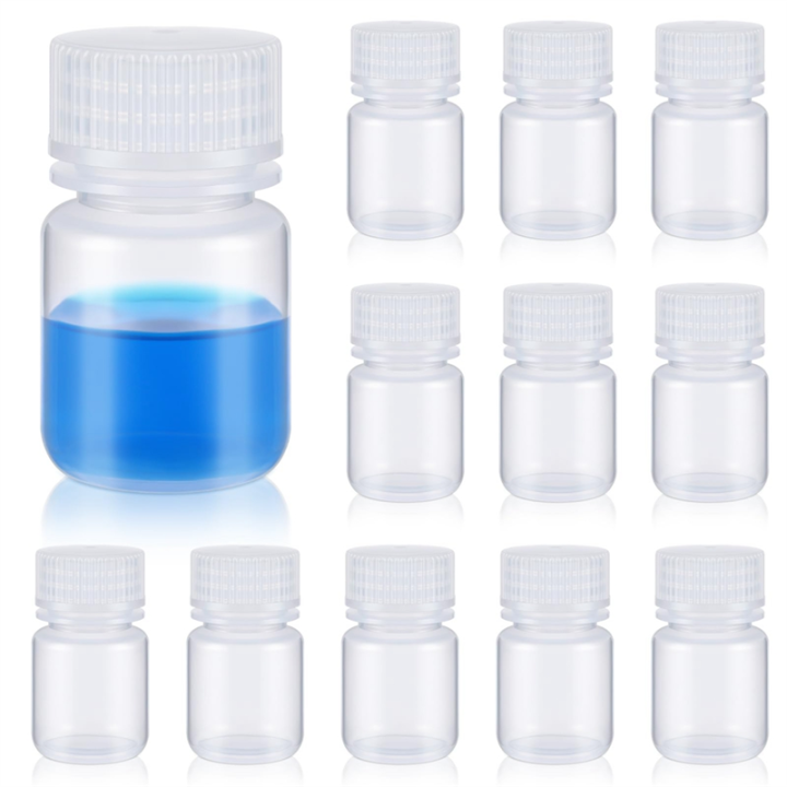 NAMUNY 12 Pcs Pill Bottle Sample-Bottles Wide Mouth Reagent Bottle ...