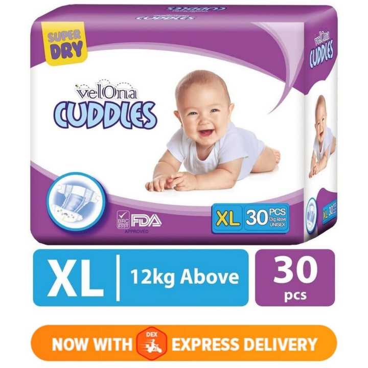 Velona Cuddles Baby Diaper Extra Large 30Pcs | Daraz.lk
