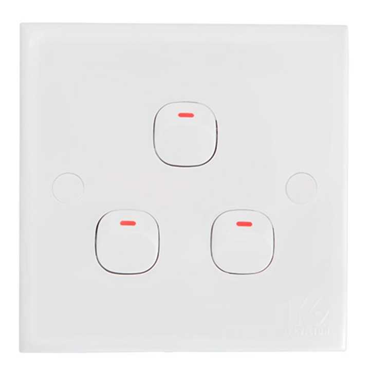 Kevilton White Series 3 Gang One Way Switch | Daraz.lk