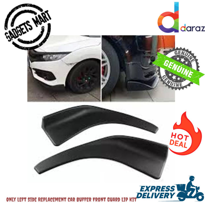 Only Left Side Replacement Car Buffer Front Guard Lip Kit Gloss Black ...