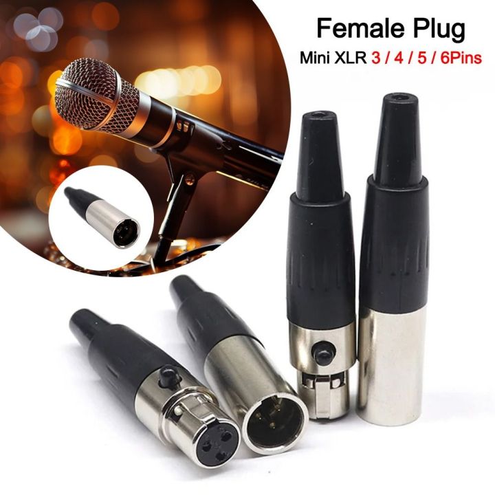 Male Female Plugs 3/4/5/6Pin Mini XLR Female / Male Plug for MIC ...