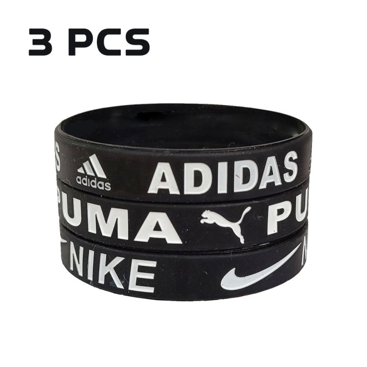3Pcs Black Silicone Mens Womens Unisex hand band Wristband Bracelet ...