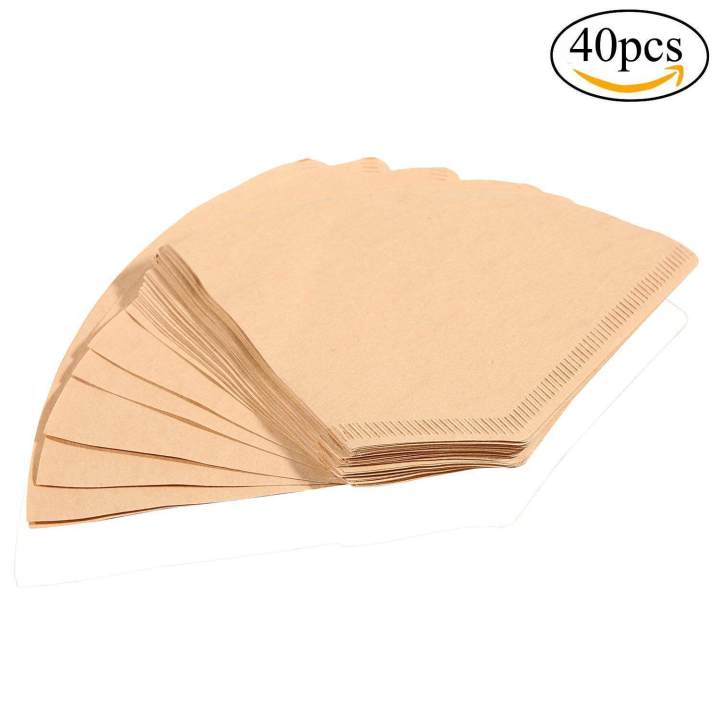 40Pcs Fanned Original Wooden Fiber Hand Drip Coffee Filter Paper | Daraz.lk