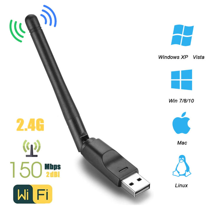 USB Wifi Adapter 150Mbps 2.4 Alfa Antenna USB Alfa Ethernet Wi-fi dongle usb lan Wireless ...