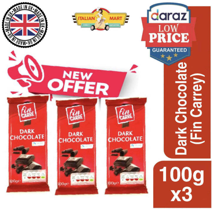 Fin Carre Dark Chocolate 100g x3 Made in UK by Italian mart | Daraz.lk