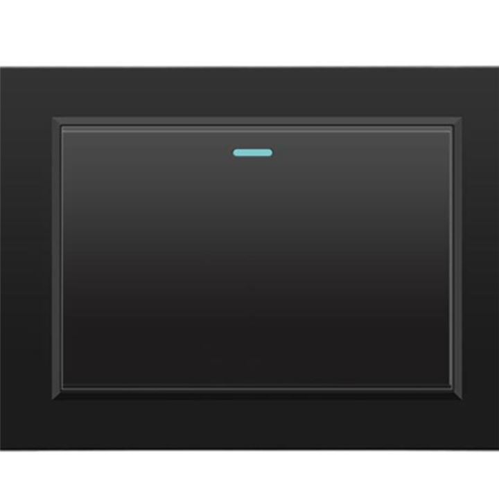 Wall Mounted Electrical Switch Tempered Glass Panel Black Mechanical ...