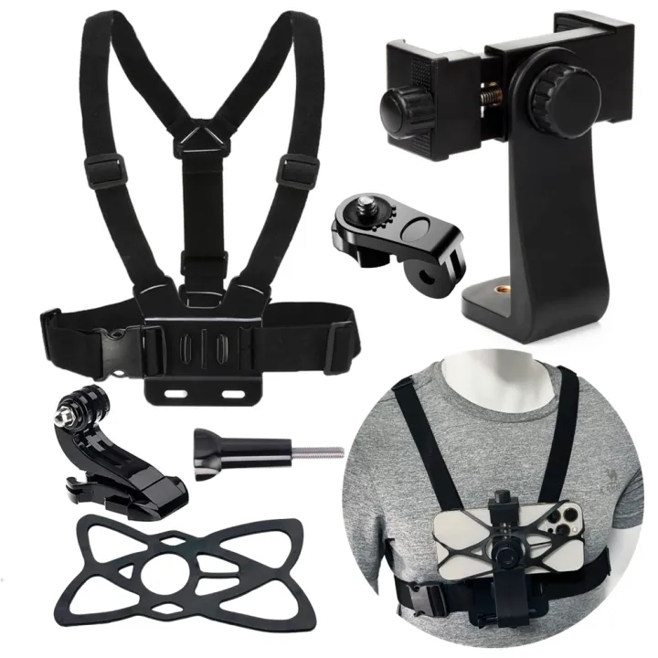 For iPhone 13 12 Xiaomi Samsung Huawei Chest Strap Phone Clip Mount ...