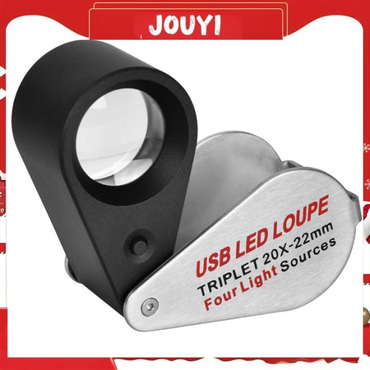 Rechargeable Four-Colour Light Source 13LED Magnifier Diamond Jeweler ...