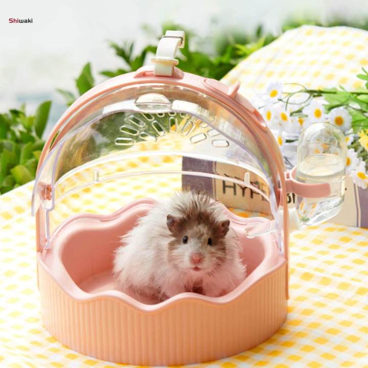 Hamster Travel Carrier Cage Small Animal Carry Case Guinea Pig Cage for ...
