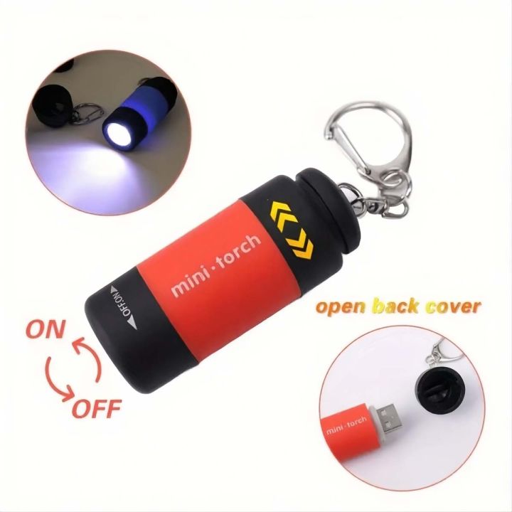 Mini Torch USB rechargeable rotary switch high brightness LED ...