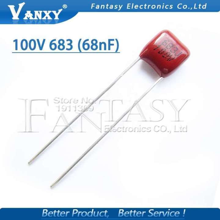20PCS 100V683J 68NF 0.068UF Pitch 5MM 100V 683 CBB Polypropylene film ...