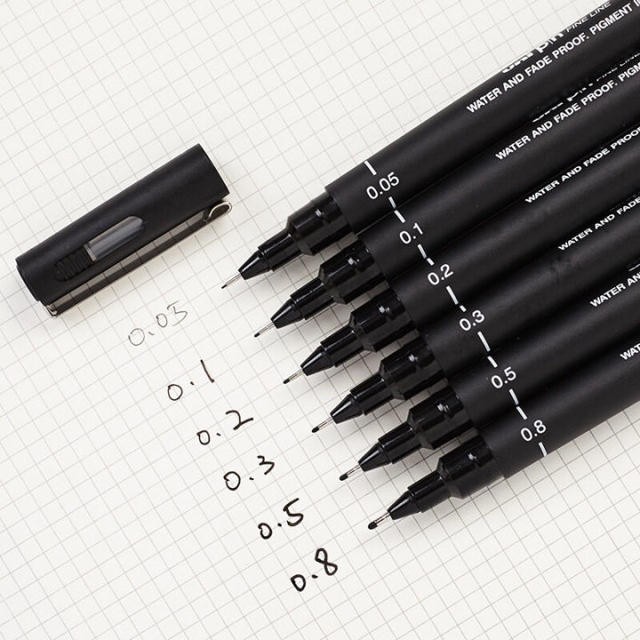 Panda Online 6PCS UNI Drawing Pen Ultra Fine Line Marker Black Ink 005 ...