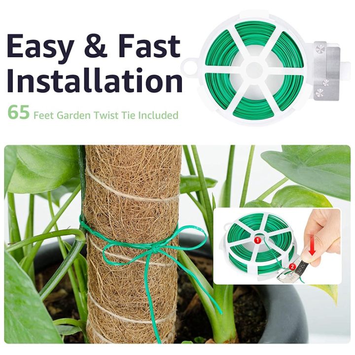 Coir Totem Moss Pole for Plant Support Coco Sticks with 65 Feet Garden ...