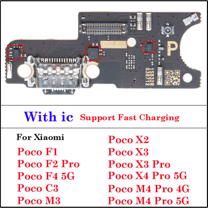 1Pcs USB Fast Charging Port Flex For Xiaomi Poco F1 F2 F3 F4 X2 X3 X4 ...