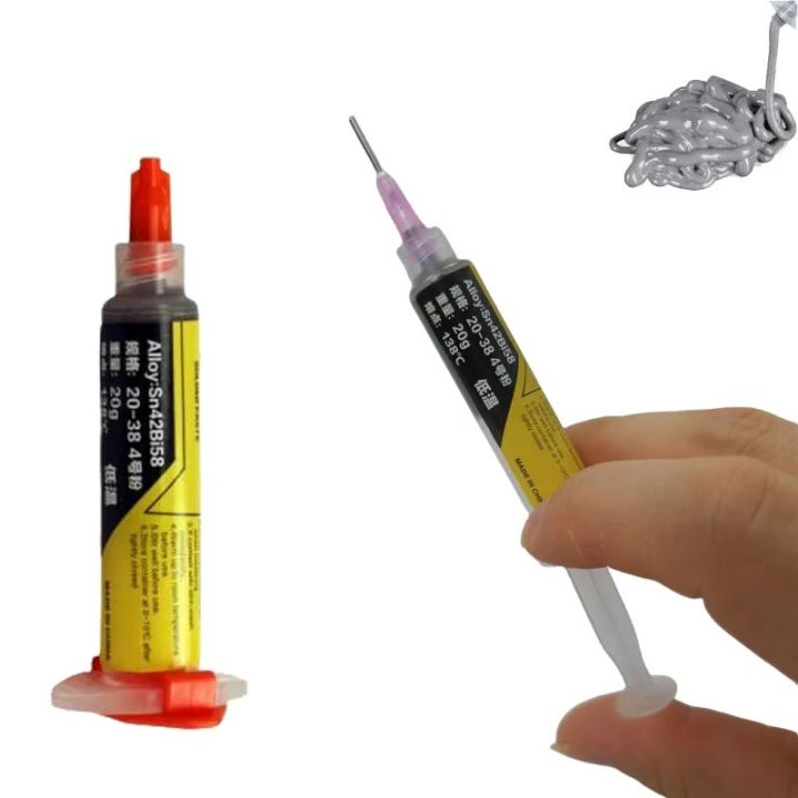 solder paste 1PC Lead-free Solder Paste Sn42Bi58 138℃ Syringe Flux for ...