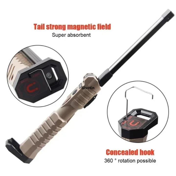 Folding COB XPE LED Work Light Handheld Flashlight with Built-in ...