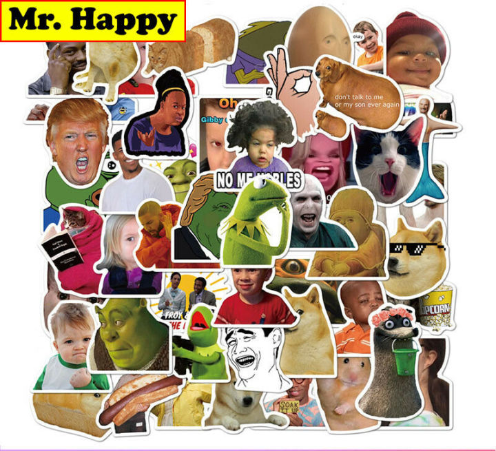 20/40/60pcs of funny Facebook Meme Stickers for Laptop Luggage ...