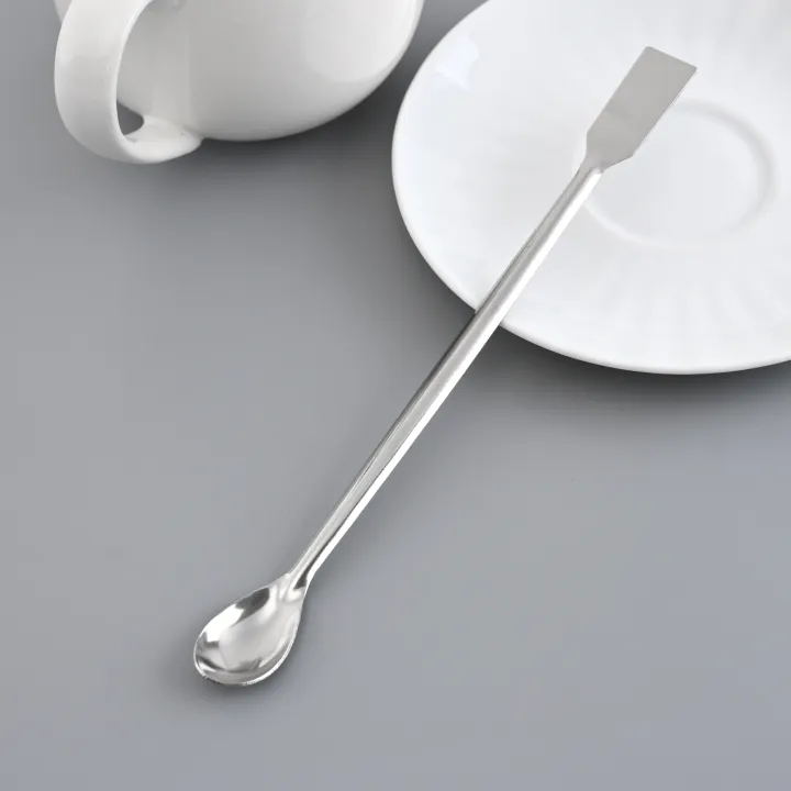 1pc 20cm Stainless Steel Lab Spoon Double End Spatula/laboratory ...