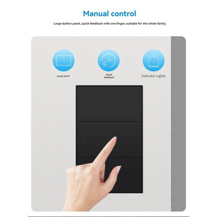 Matter Smart Switch Wall Light Switch Smart Control Gangs Button forSmartThings APP 1 Gangs ...