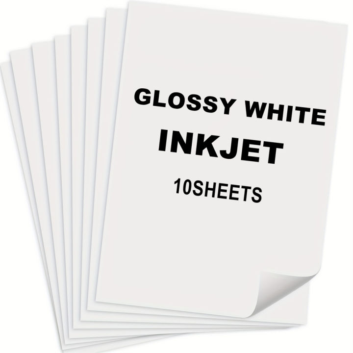 10Sheets Glossy Sticker Paper For Inkjet Printer Printable Sticker ...