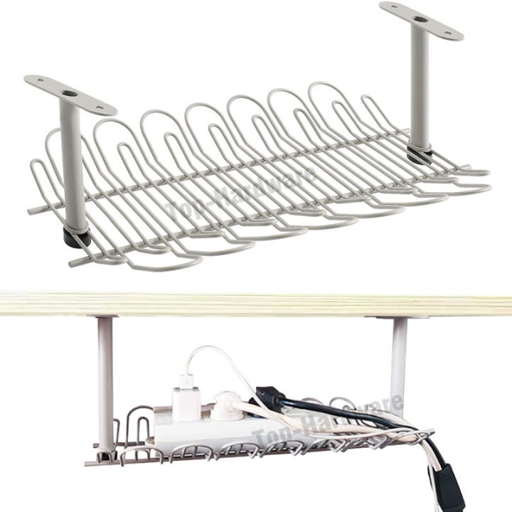 Under Desk Cable Management Tray Home Living Room Storage Rack Wire ...