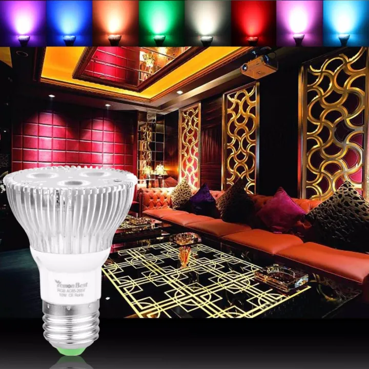 【TopazTrove】Dimmable Led Spot 10W PAR20 E27 RGB LED Bulb Small ...