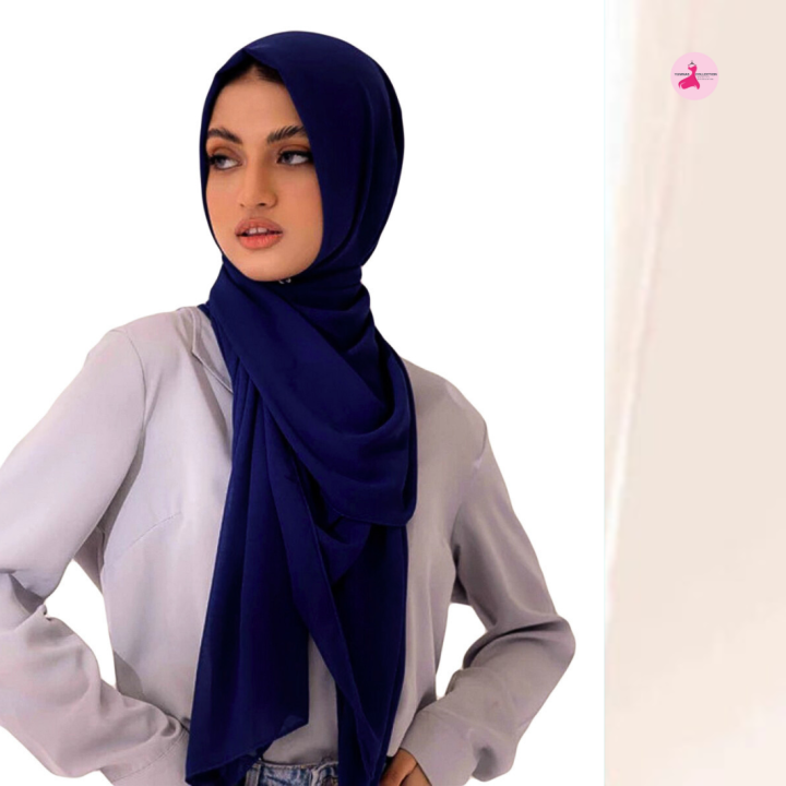 Dyed Plain Royal Blue chiffon georgette Stoller For Women | Daraz.lk