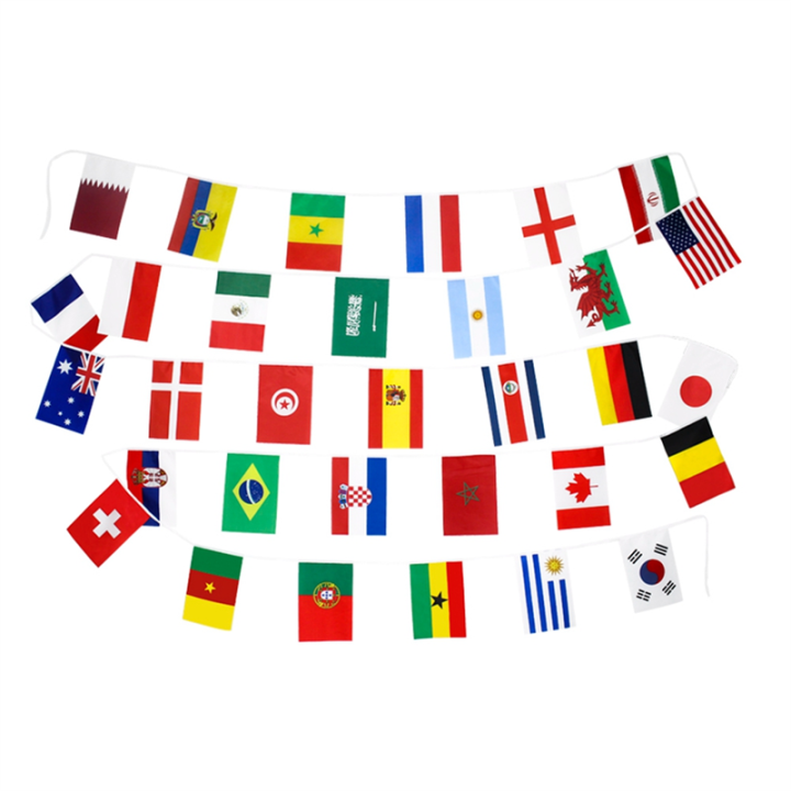 World Cup Football 2022 Bunting Banner World Cup 32 Countries Flags ...