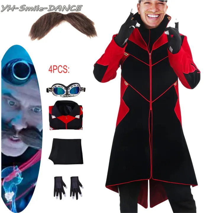 Anime Mr Dr man Cosplay Costume Ivo Robotnik Cosplay Beard Men's Jacket ...