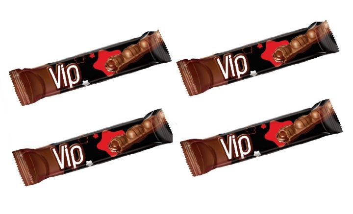 VIP Cocoa Coated Wafer with Cocoa Cream 4 x 25g Dark Super Tasty Munchy ...