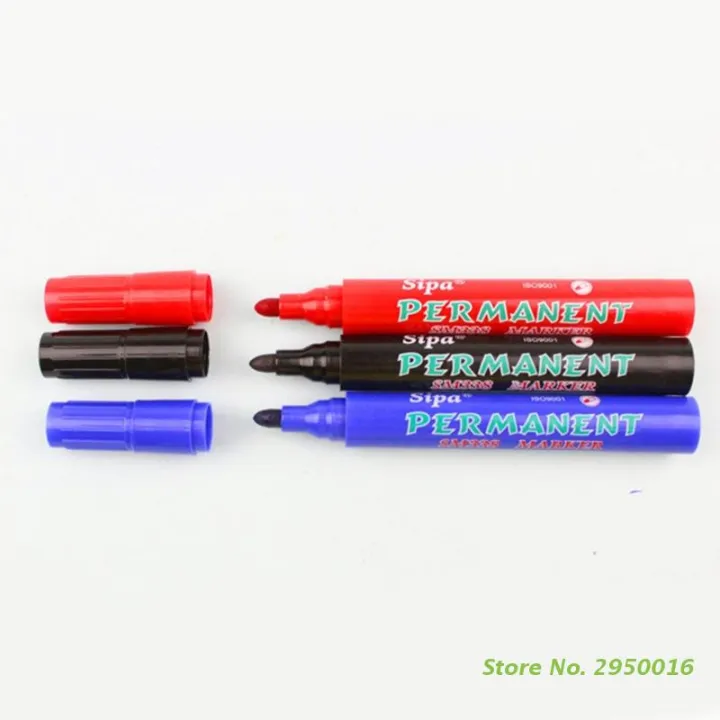 Multi-purpose Thick Black Red Blue Markers Permanent Marker Pen Works ...