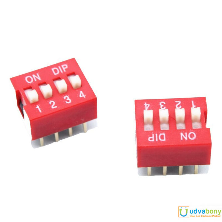 Slide Type Switch Module 4 PIN Bit 2.54mm Position Way DIP Red Pitch ...