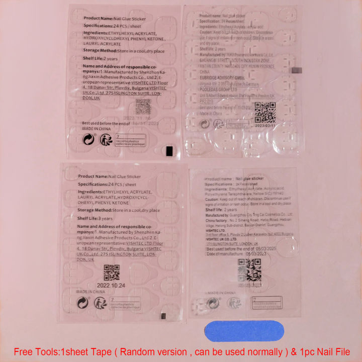 JP3141 24pcs Long Red Valentine's Day Press-on Nails with Glitter and ...