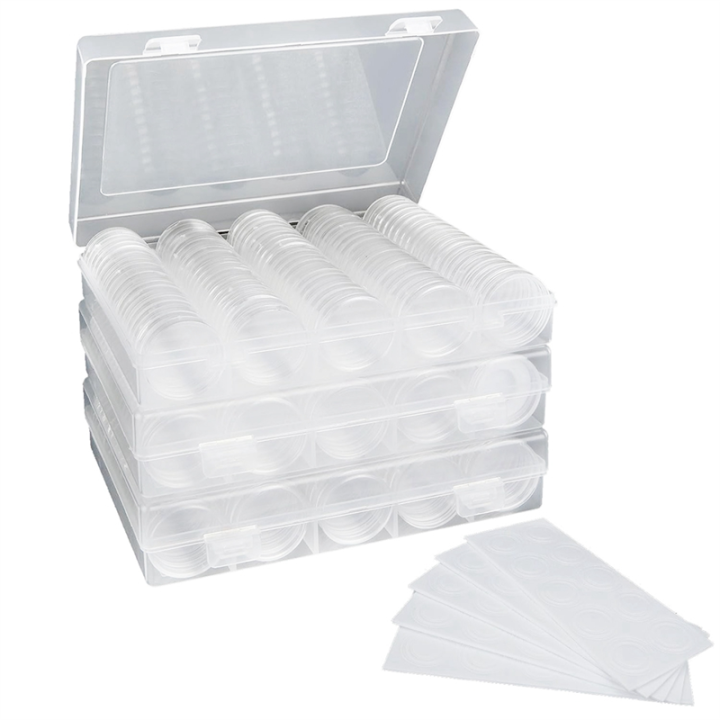 Plastic Coin Holders Coin Collection Supplies Box with Foam Protect ...