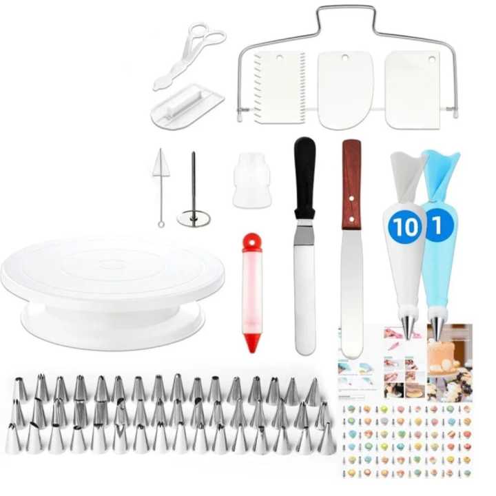 New 73Pcs/Set Cake Turntable Decorating Mouth Set DIY Flower Table ...