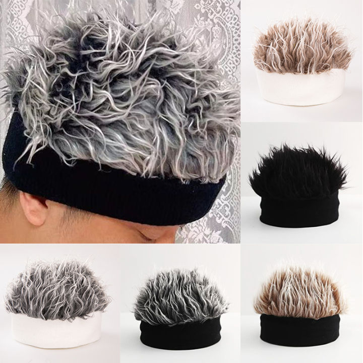 Creative Wig Hat Funny Short Hair Caps For Women Men Novelty Street Hip ...
