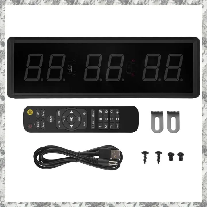 CGearuppt Gym Timer,LED Interval Timer Digital Countdown Wall Mounted ...