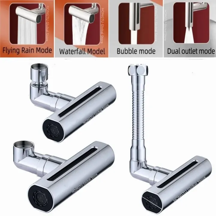 2024 New Kitchen Sink Waterfall Faucet Pressurized Bubbler Splash-proof ...