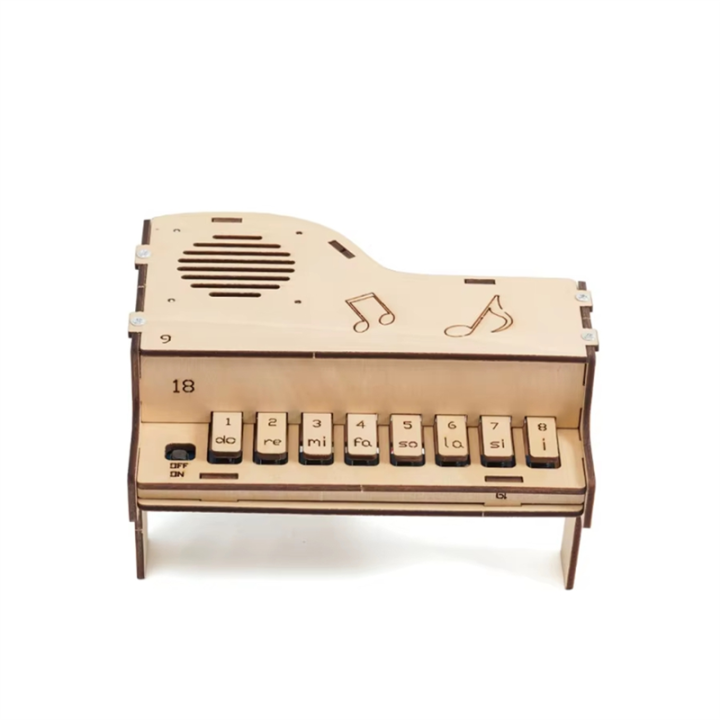 Wooden Electronic Piano Model Wooden Piano Diy Music Box Assembled ...