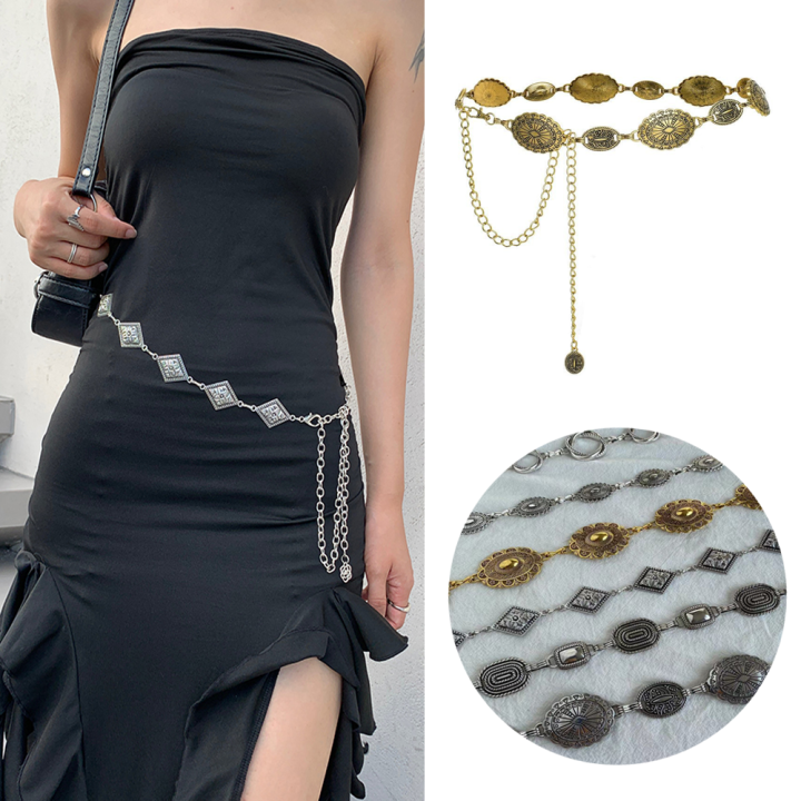 High Quality Metal Women's Waist Chain Adjustable Durable Retro Waist ...