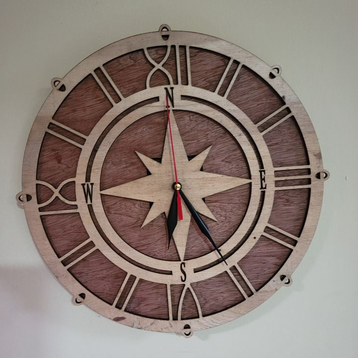Wall Clock 12 inch Wooden Design | Daraz.lk