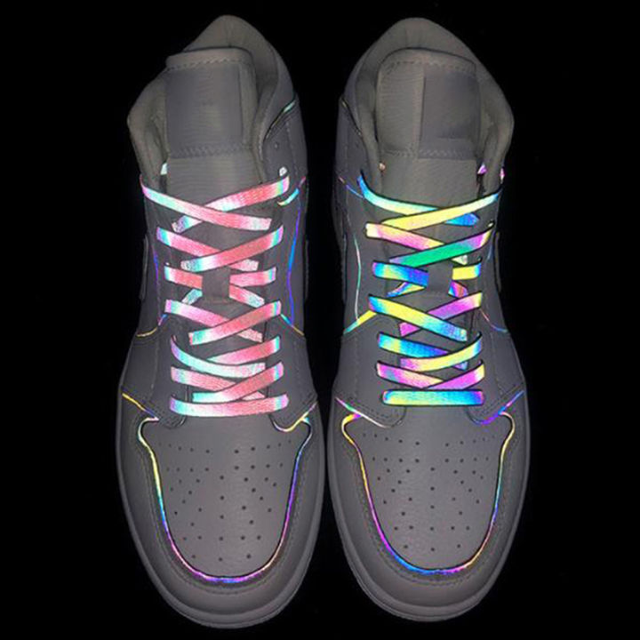 Holographic Reflective Shoelace Rope Women Men Glowing In Dark Shoe ...