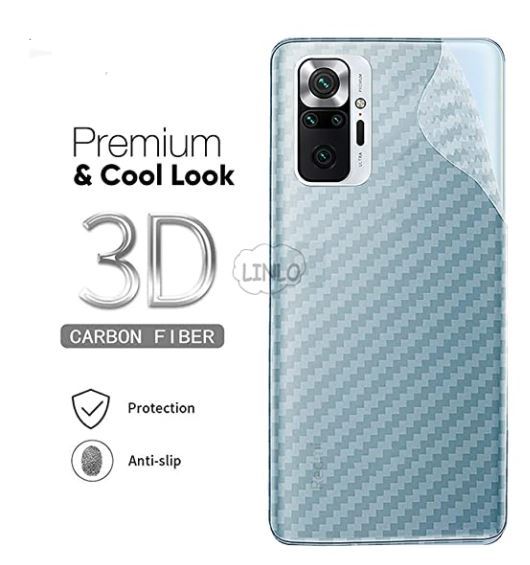 Carbon Fibre Transparent Back Sticker For Xiaomi Redmi Note 10 Pro 4G ...