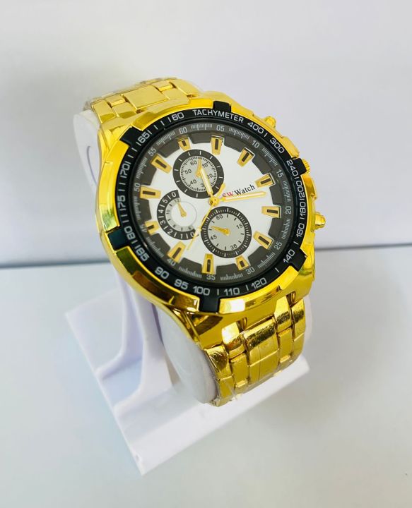 SW Brand Luxury Stainless Steel Sports Chronograph Quartz Watch | Daraz.lk