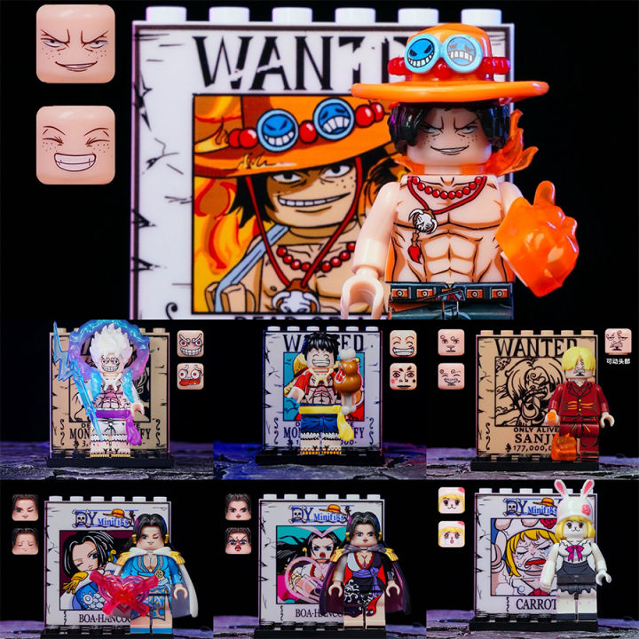 DY624 DY625 DY601 DY602 One Piece Anime Cartoon Bricks Luffy Sanji Ace ...