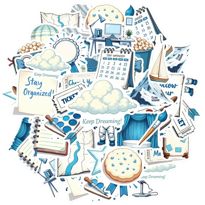 Notebook Teacher Reward Stickers Microphone DIY Stickers Calendar ...