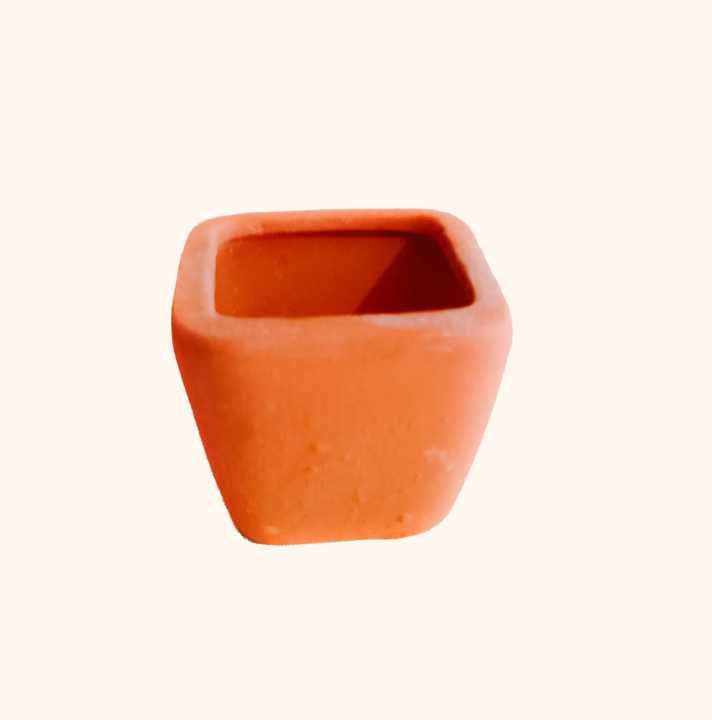 Square Shaped Clay Pot | Daraz.lk